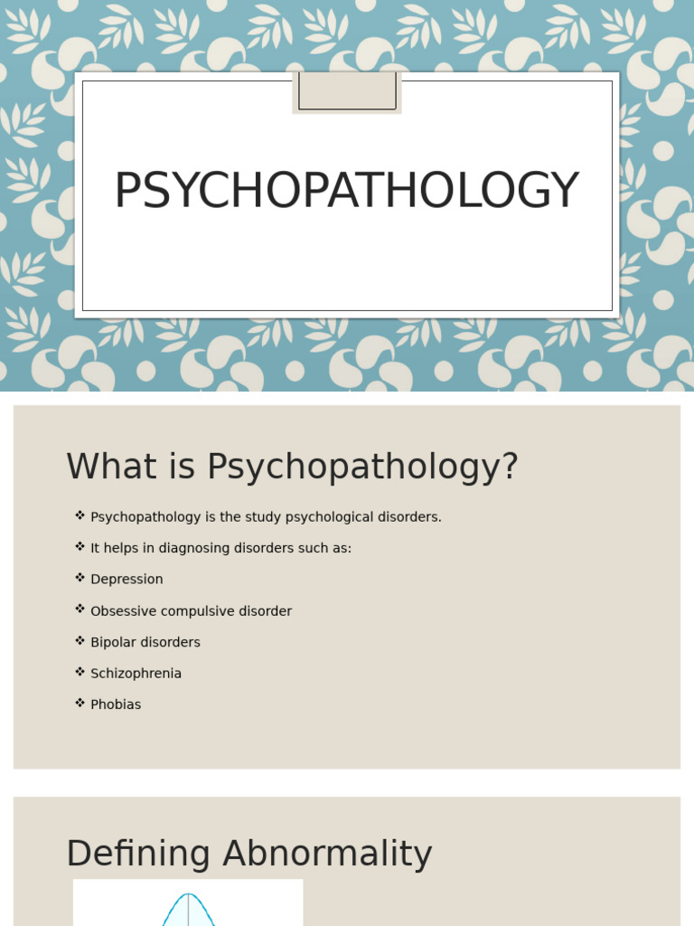 Psychopathology (Autosaved) | PDF | Obsessive–Compulsive Disorder | Phobia