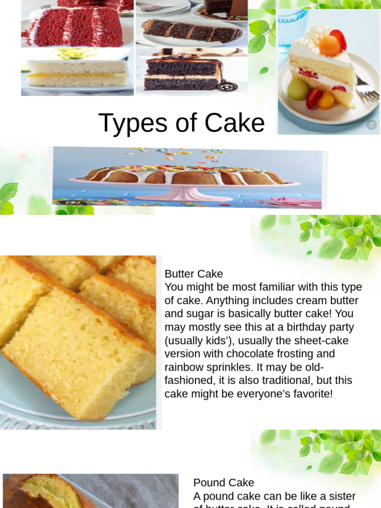 Types of Cake WPS Office | PDF | Cakes | Meringue