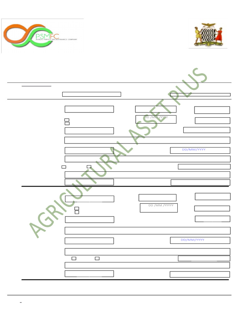 PSMFC Agric Plus Loan Form | PDF | Interest | Insurance