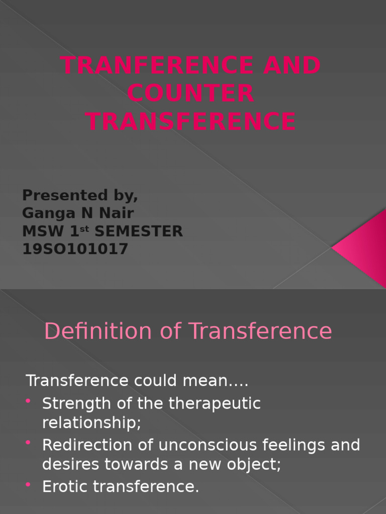 Caework - Transference and Counter Transference | PDF
