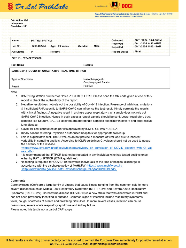 Prithvi Report | PDF | Causes Of Death | Virology