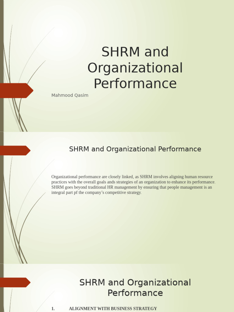2 SHRM and Organizational Performance | PDF | Human Resource Management ...