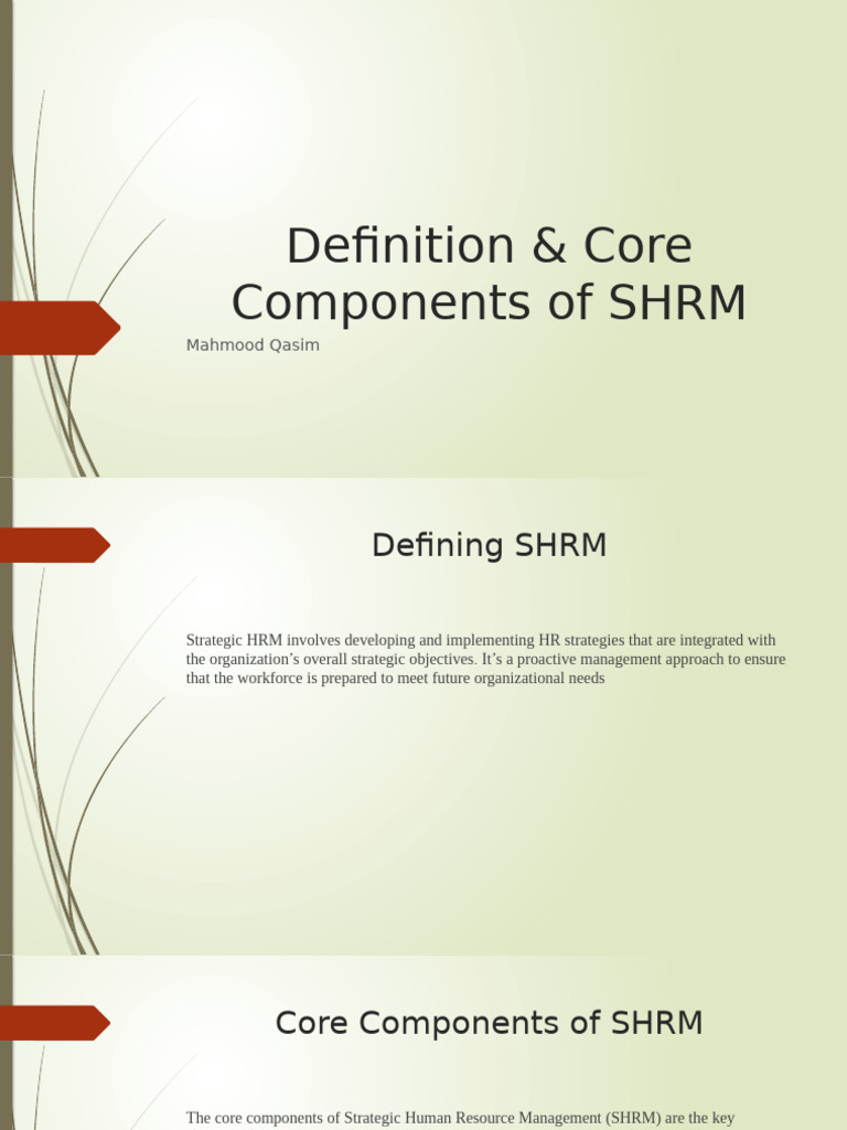 1 Definition and Core Components of SHRM | PDF | Employee Retention ...