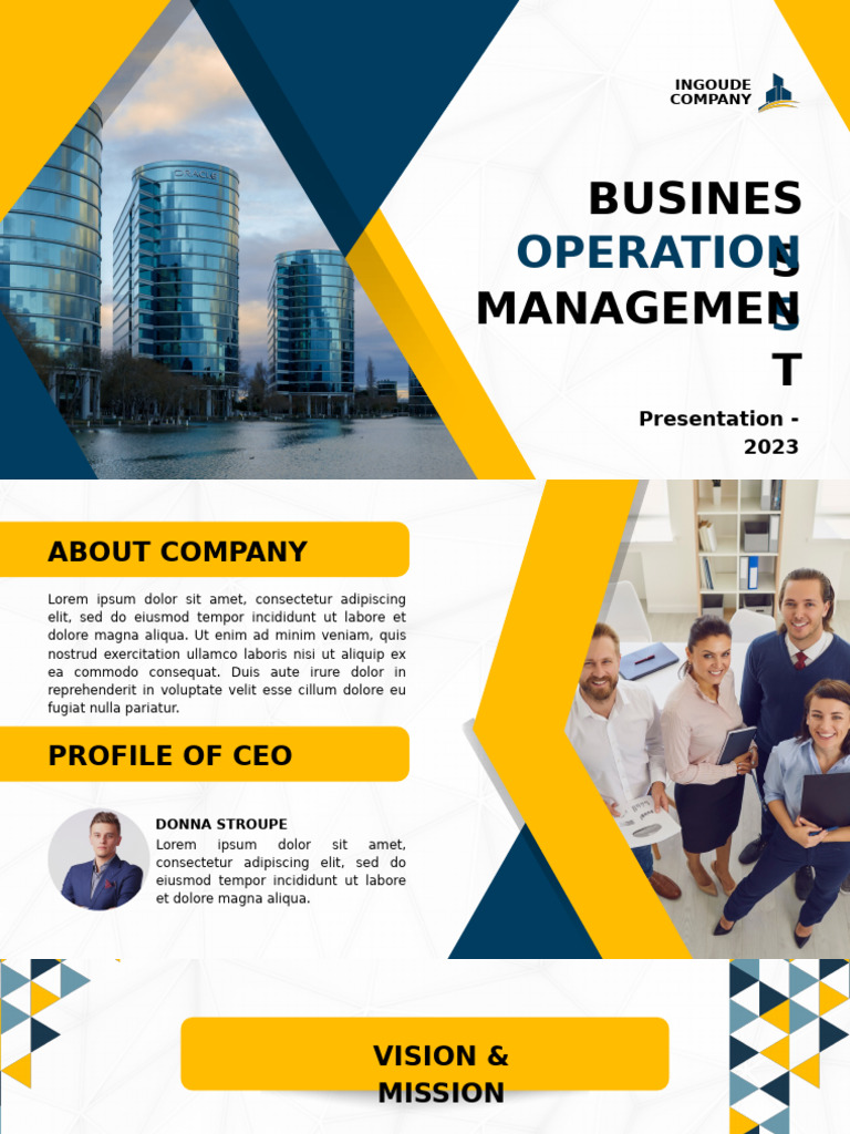 Blue and Yellow Modern Business Operations Management Presentation | PDF