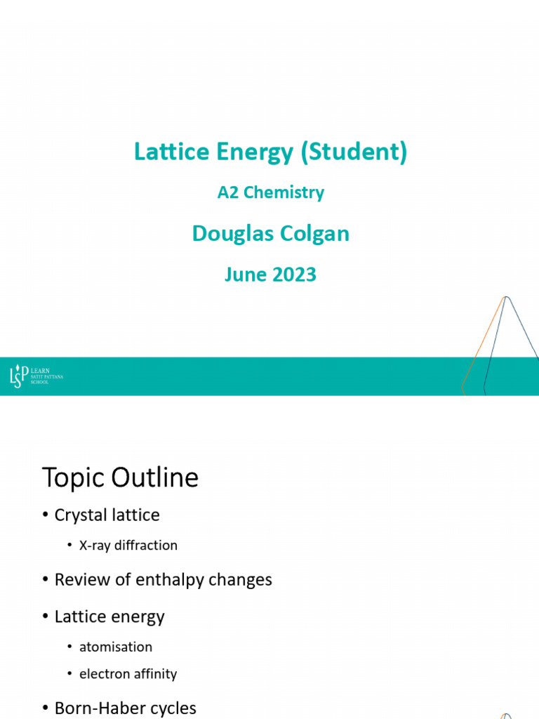 Lattice Energy Student Notes 2 | PDF | Ionic Bonding | Ion
