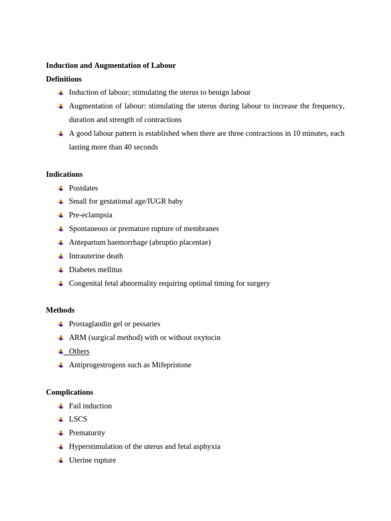 Induction and Augmentation of Labour | PDF | Childbirth | Obstetrics