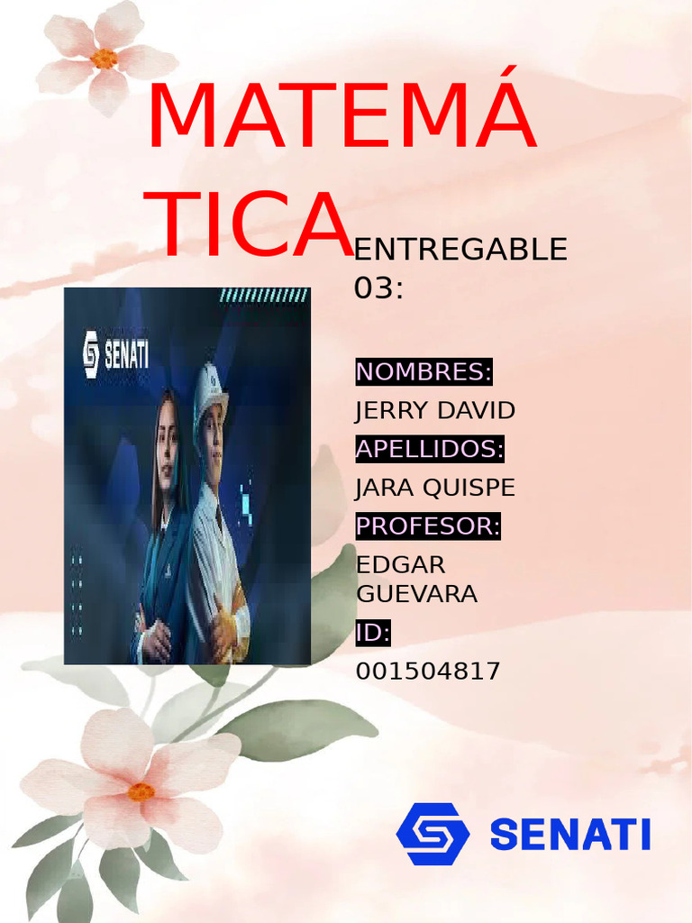 ENTREGABLE3 Matematica | PDF | Mecanizado