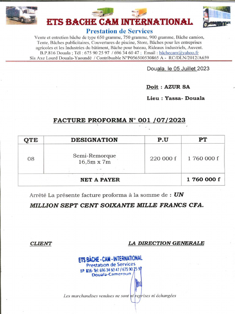 Facture Proforma Azur | PDF