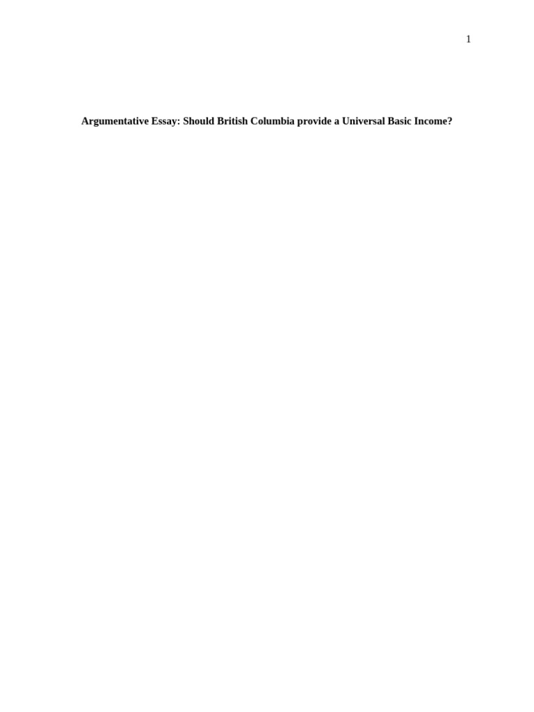 Argumentative - Essay-UBI-sample 2 | PDF | Poverty | Poverty & Homelessness