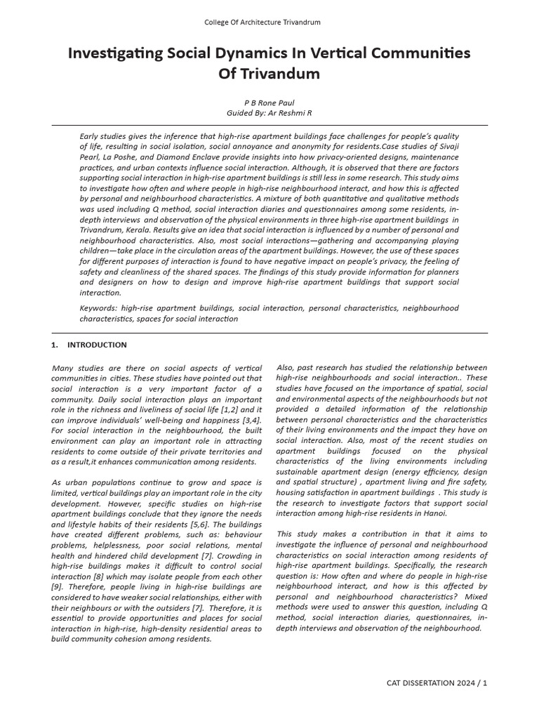 RONE PAUL_CAT20AR088_TECHNICAL PAPER DISSERTATION 2024 | PDF | Community