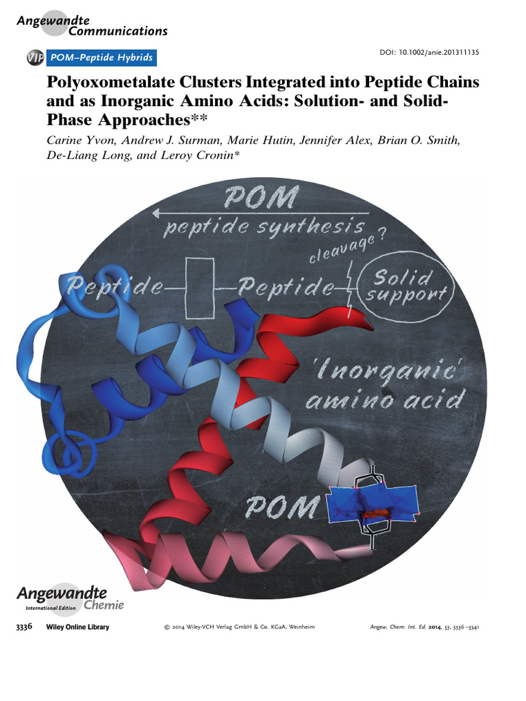 Angew Chem Int Ed - 2014 - Yvon - Polyoxometalate Clusters Integrated ...