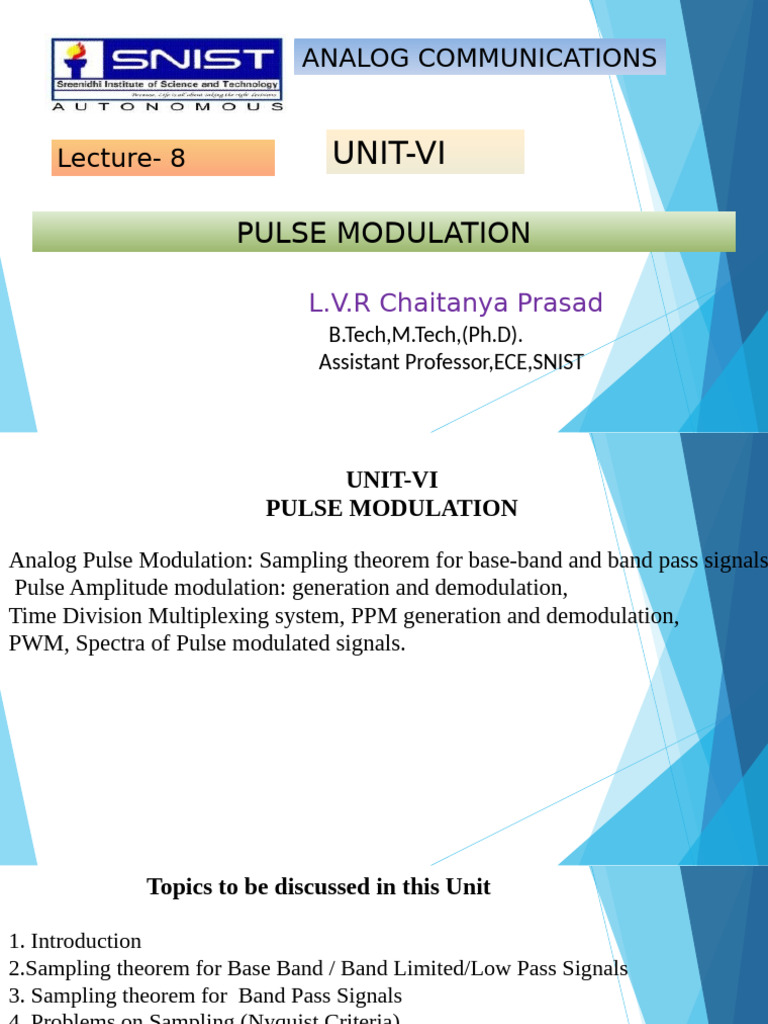 ADC Unit 4 Part 1 - Final | PDF | Modulation | Sampling (Signal Processing)