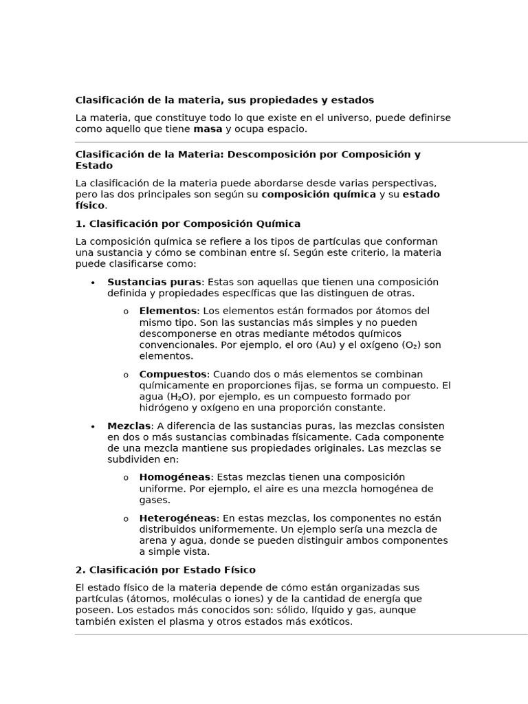 Clasificación de La Materia | PDF | Mezcla | Importar