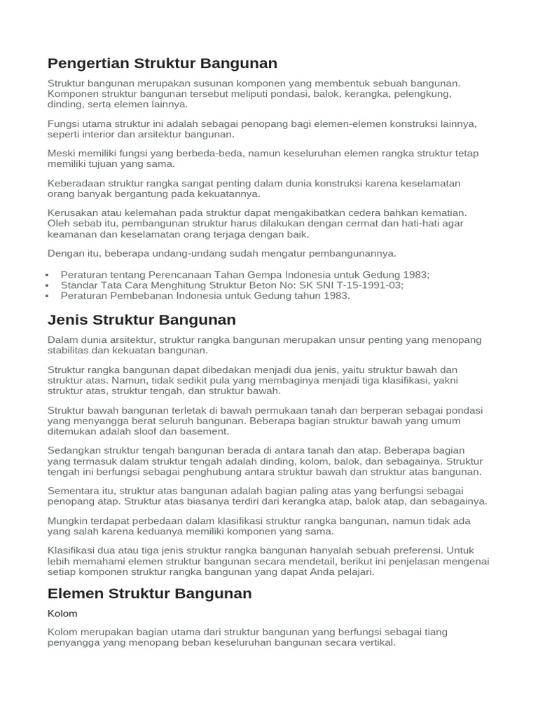 Materi Perhitungan Statika Bangunan | PDF