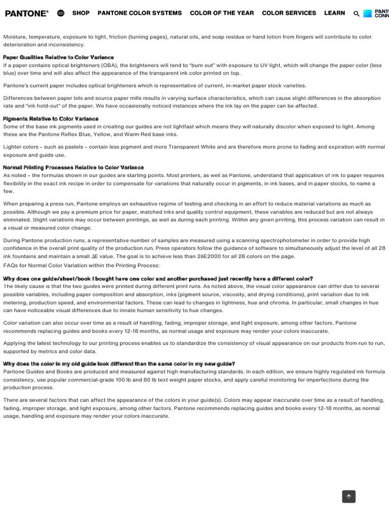 PANTONE® USA - Color Alignment FAQ - Part4 | PDF | Ink | Color