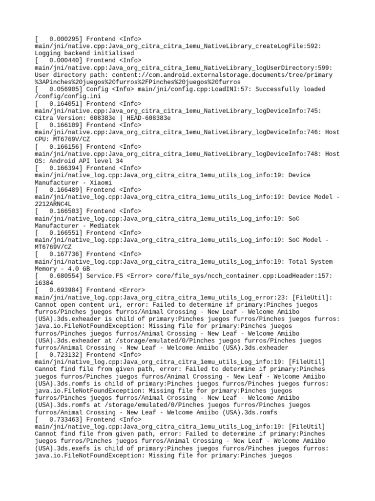 Citra Log | PDF | Operating System Families | Software