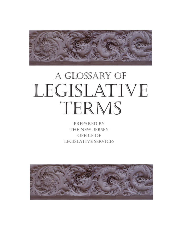 New Jersey Legislative Terms Glossary | PDF | Tennessee General ...
