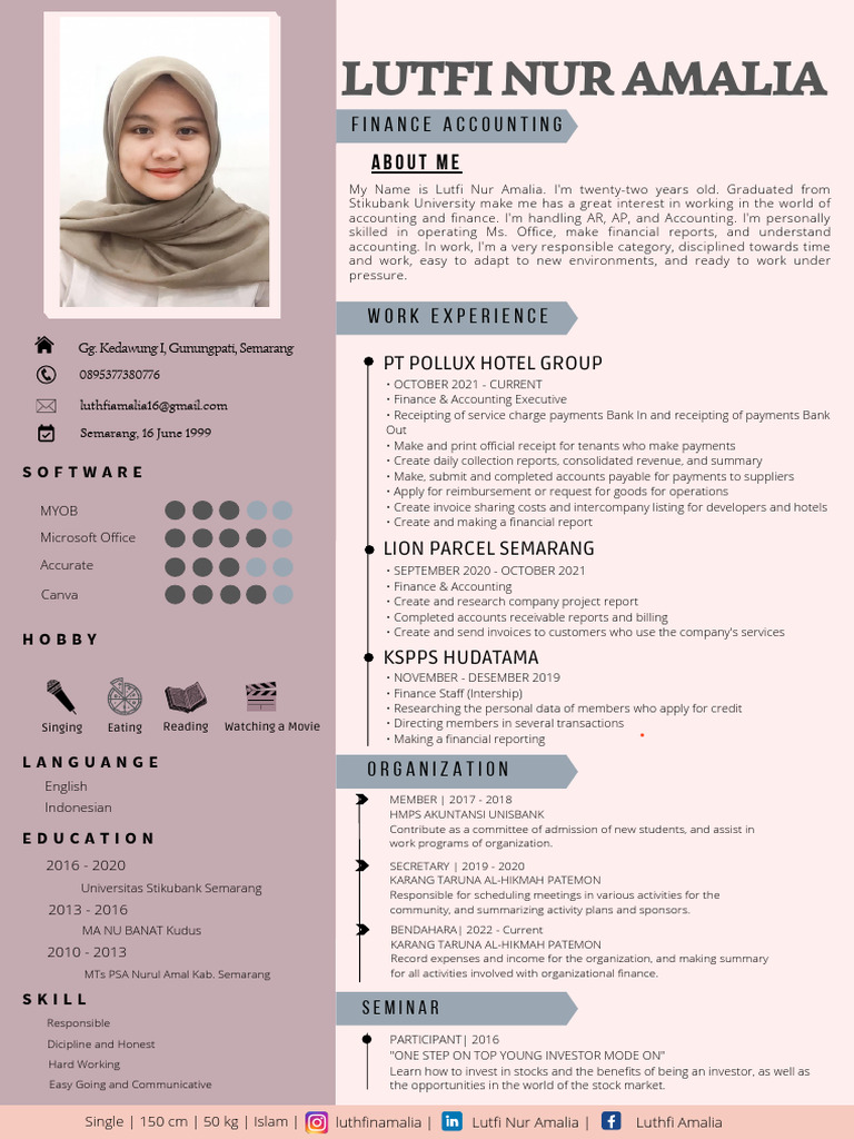 CV LUTFI NUR AMALIA. | PDF | Accounts Payable | Economies