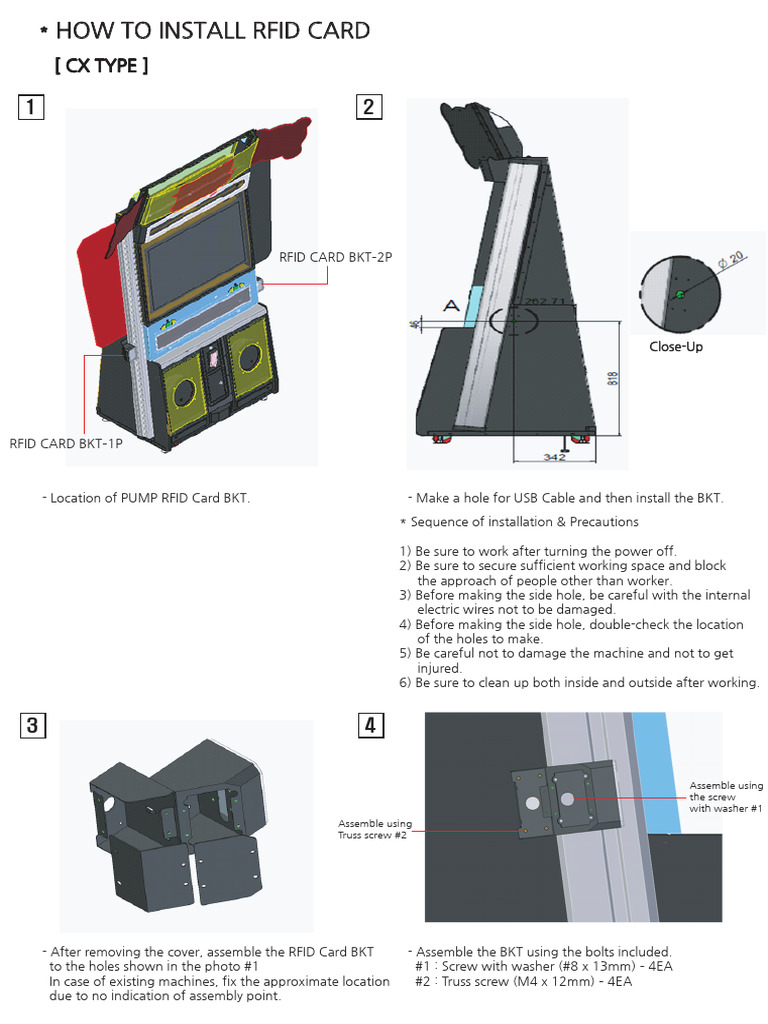 PumpItUp How To Install Rfid Card CX-TX-FX | PDF | Screw | Usb