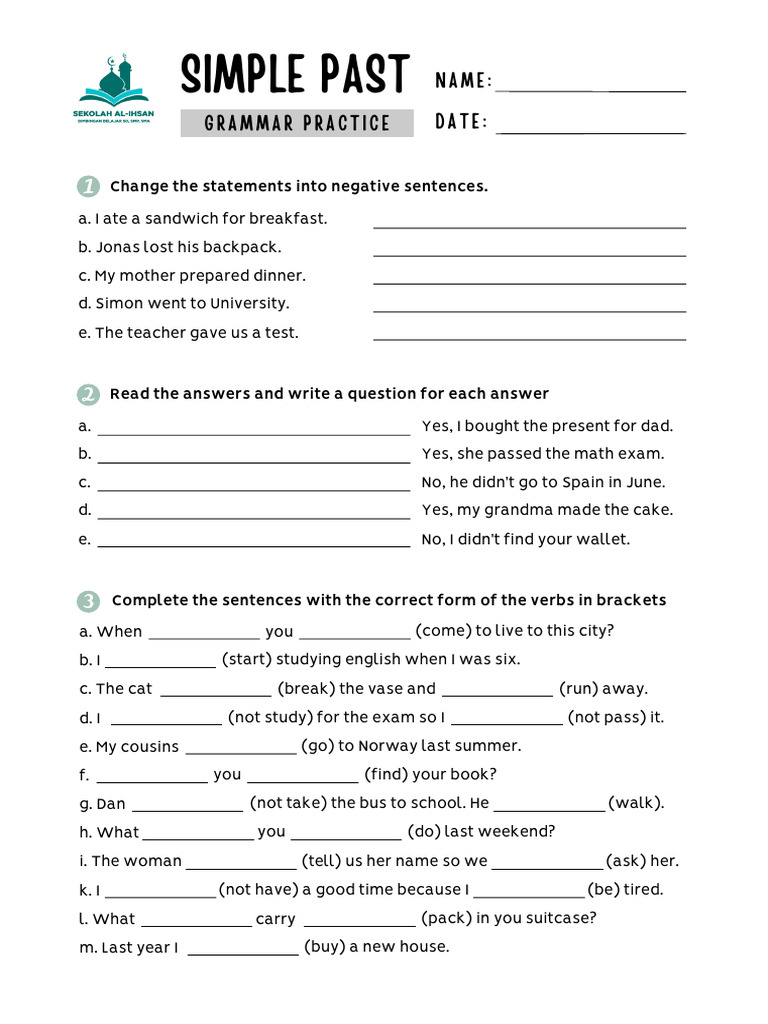 Worksheet Simple Past & Past Continous Tense | PDF | Grammar | Linguistics
