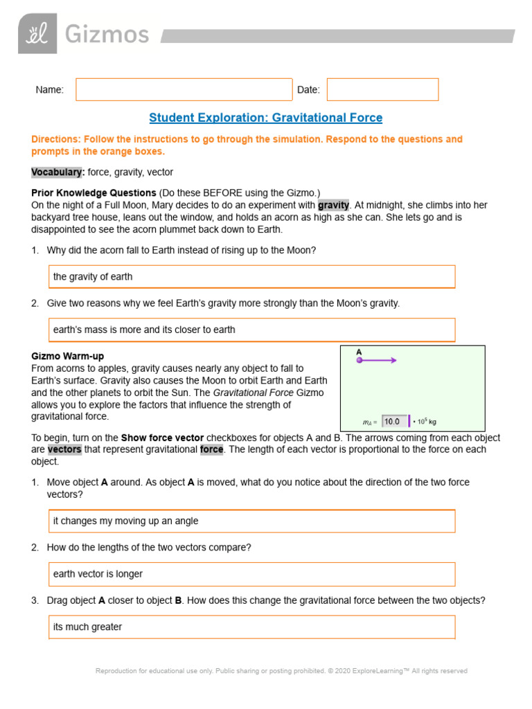 GravitationalForceSE | PDF | Force | Gravity