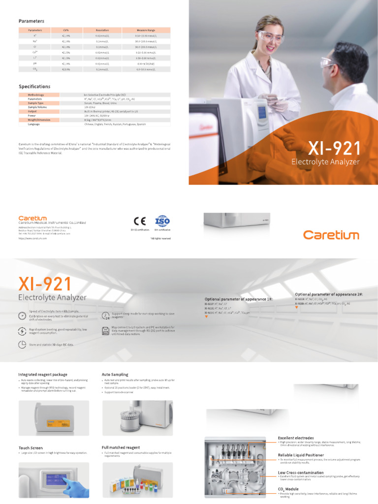 XI-921 Electrolyte Analyzer Brochure-updated | PDF