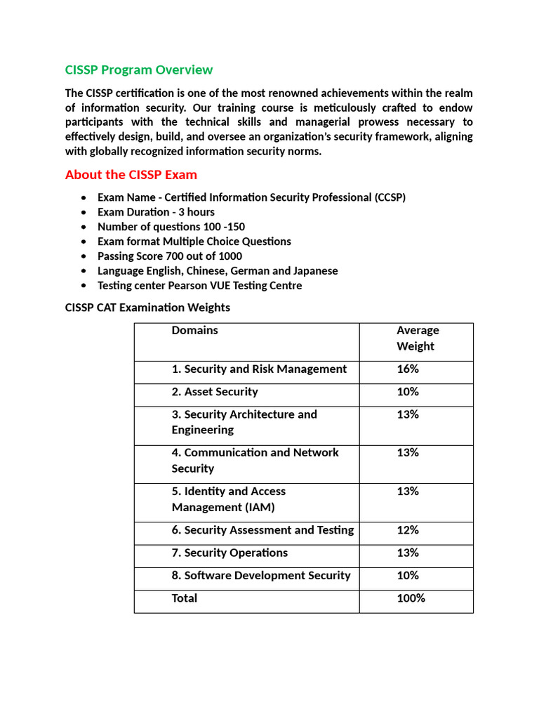 CISSP Program Overview | PDF | Computer Network | Cryptography