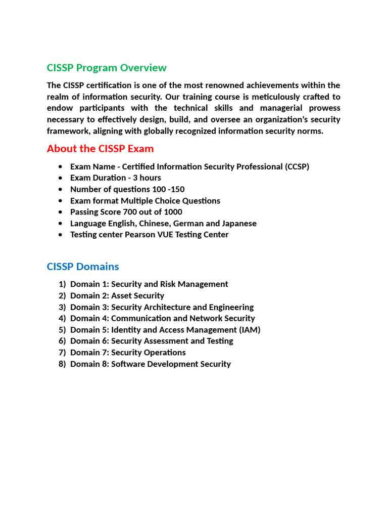 CICSP Program Overview | PDF