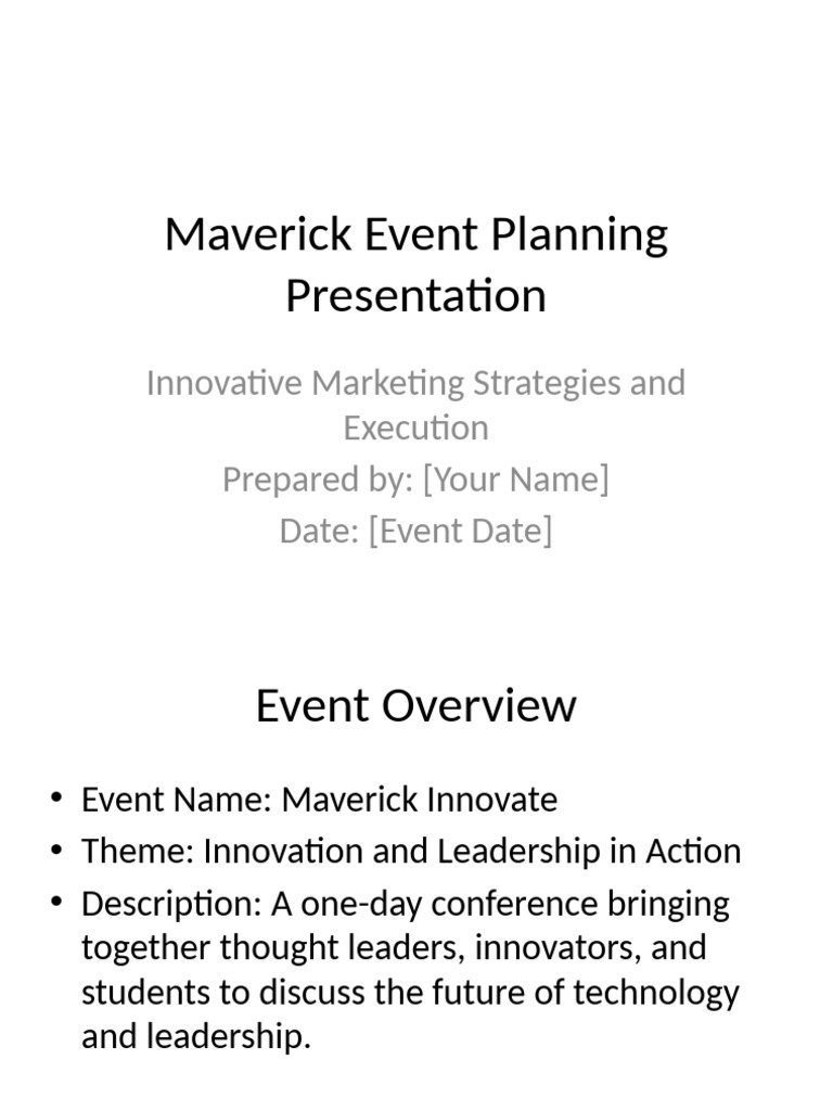 Maverick Event Planning Presentation | PDF