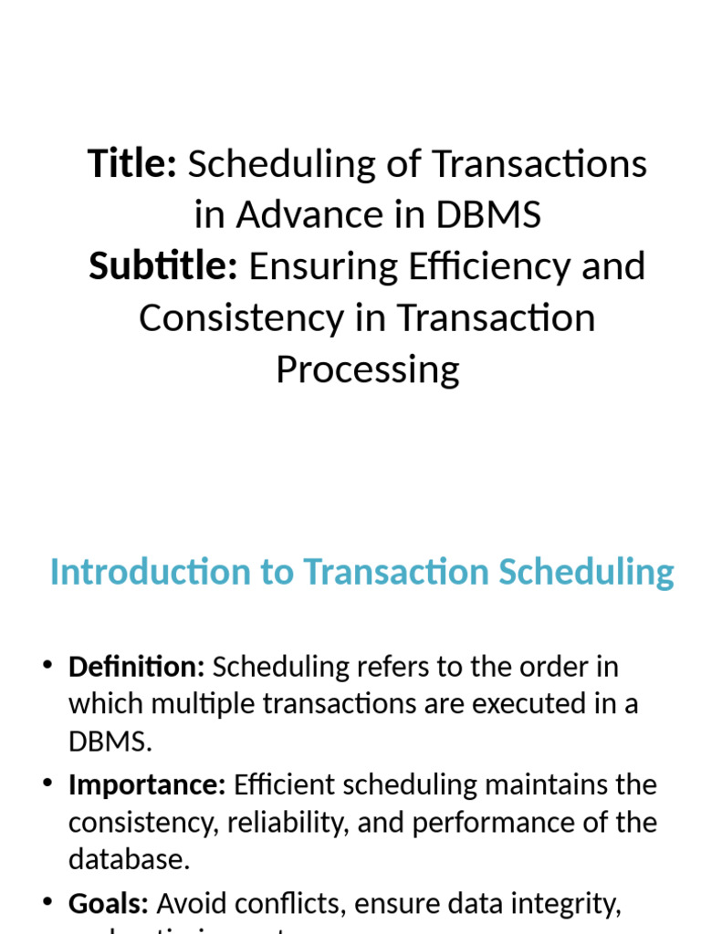 Scheduling of Transaction | PDF | Database Transaction | Synchronization