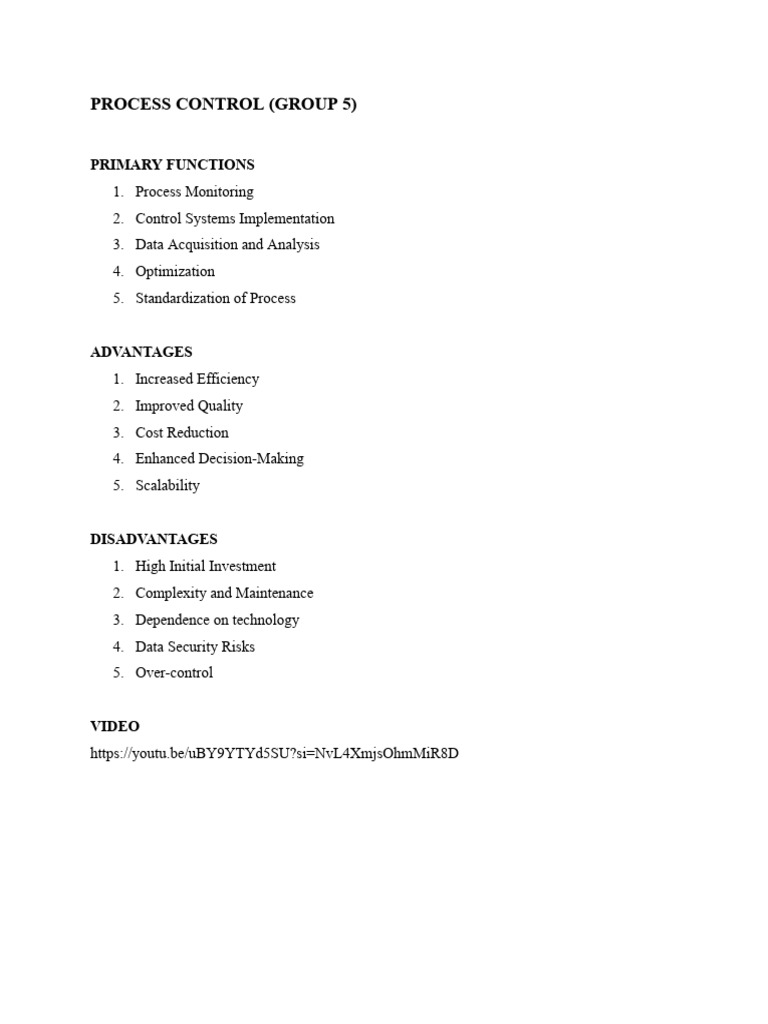 Process Control (Group 5) | PDF