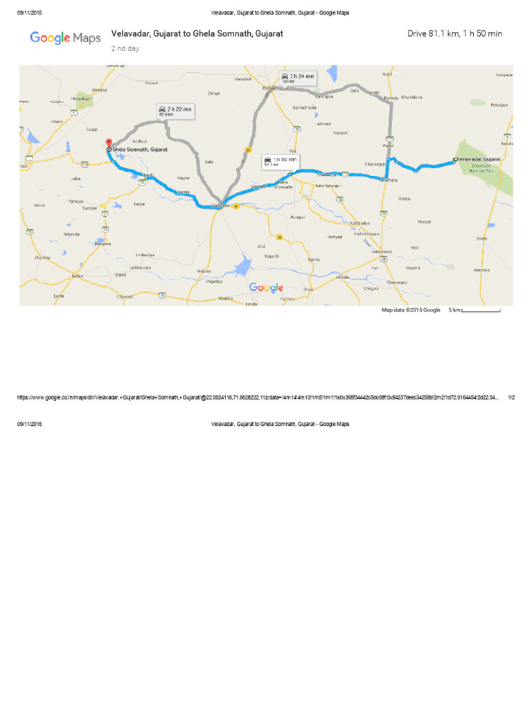 Velavadar, Gujarat To Ghela Somnath, Gujarat - Google Maps | PDF