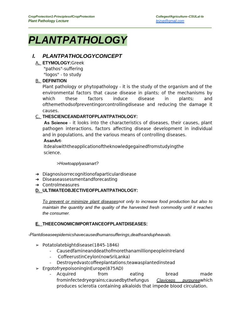 PCP - Plant Pathology Module 1.1 | PDF | Plant Pathology | Pathology
