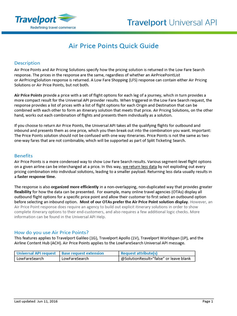 Universal API LFS PricePoints Features and Benefits | PDF | Computing