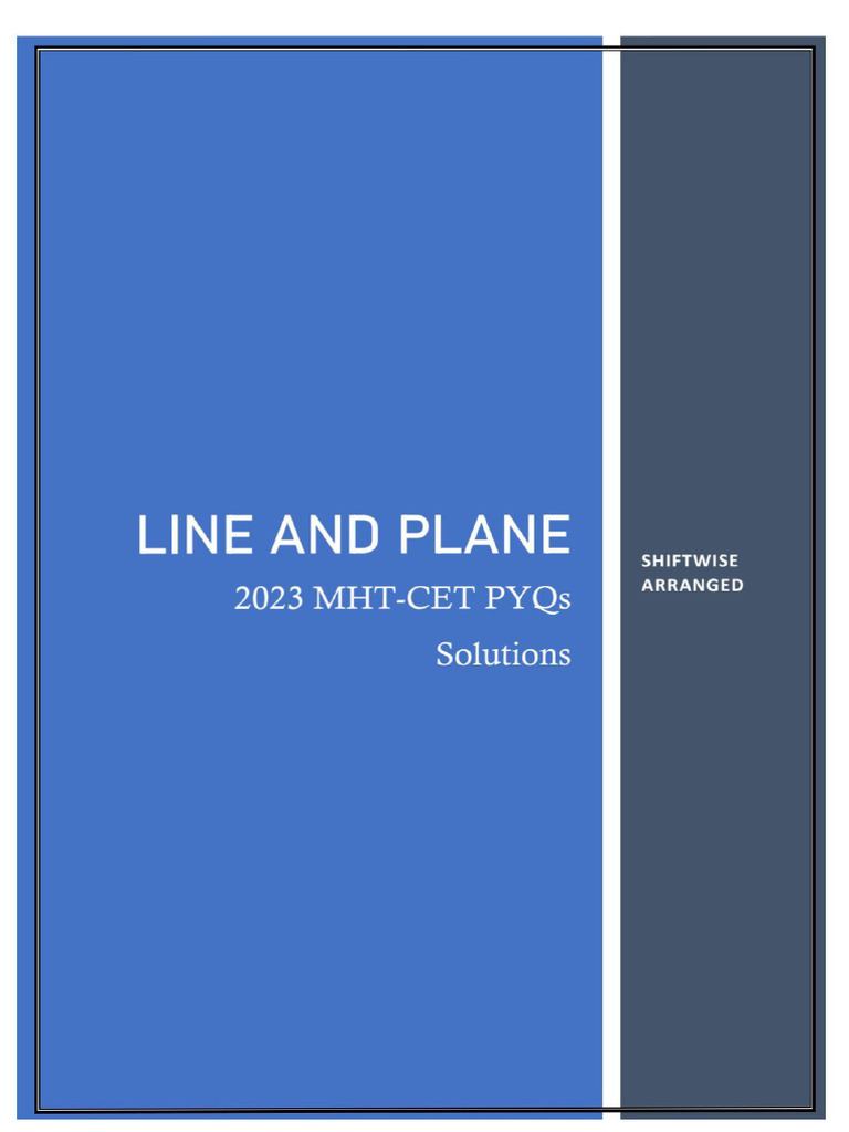 Ch.6 Line and Plane PYQs Solutions | PDF