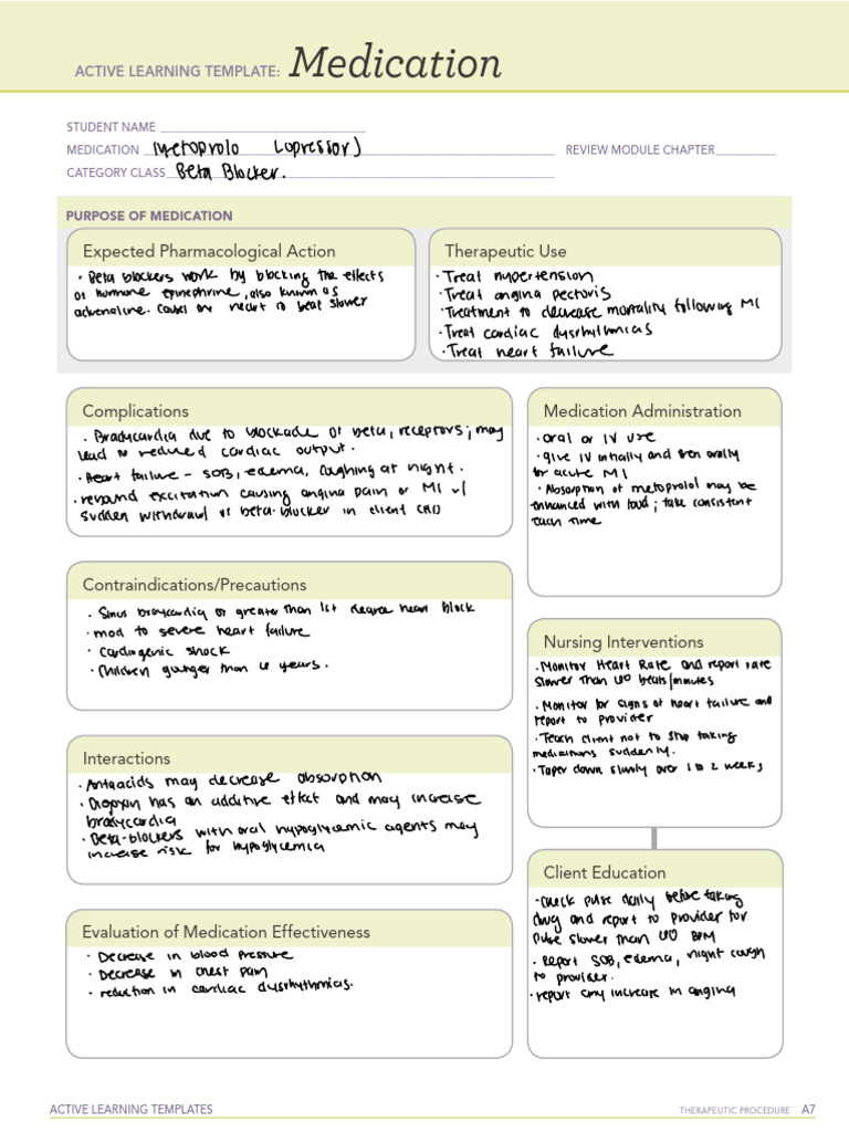 Active Learning Template for Medications | PDF | Causes Of Death | Medicine