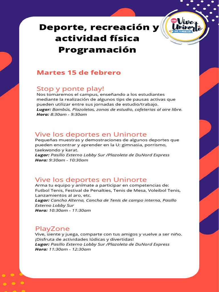 Deporte, Recreación y Actividad Física - Programación | PDF