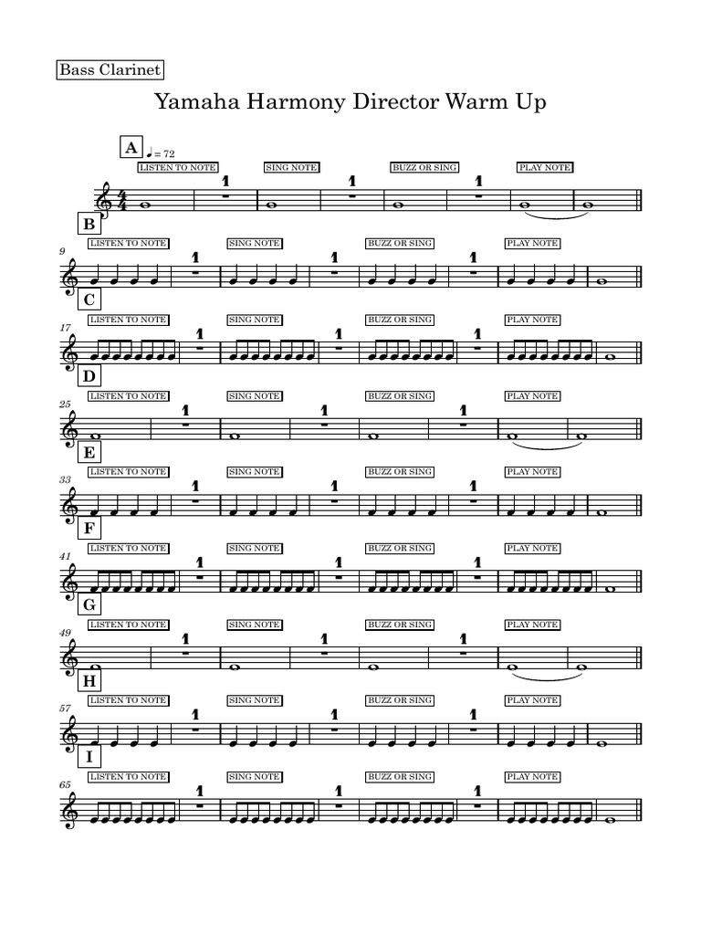 Bass Clarinet HD300 Warm Up | PDF