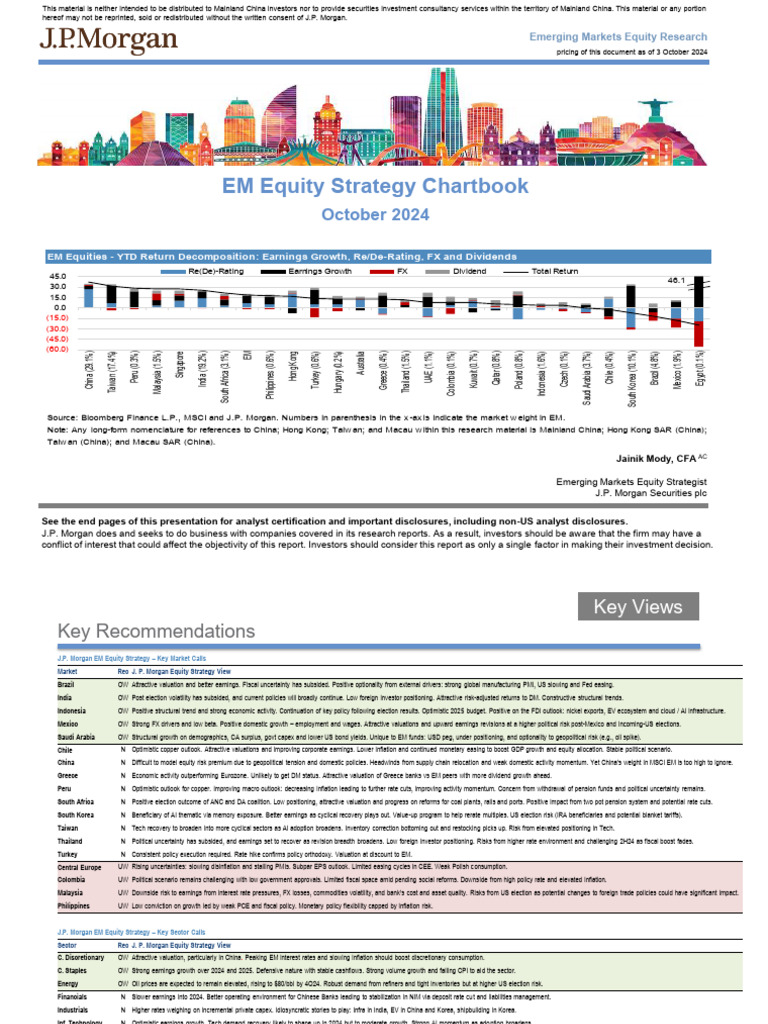 October 2024 EM Equity Strategy Report | PDF | Inflation | Macroeconomics