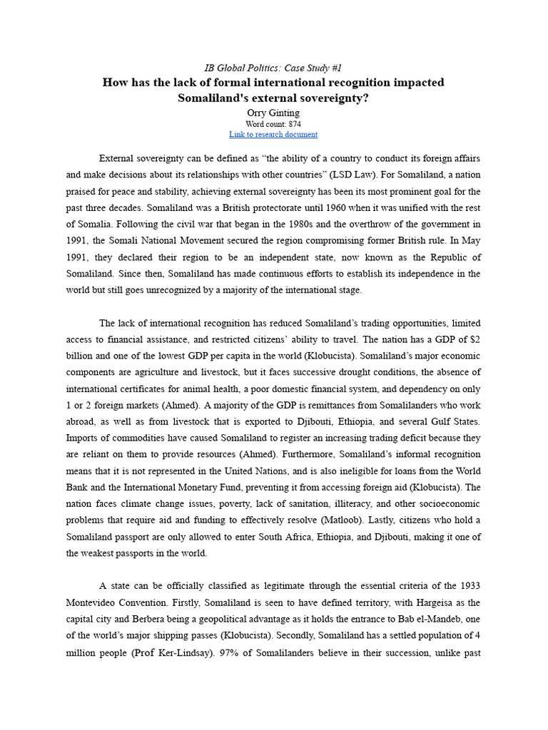 How Has The Lack of Formal International Recognition Impacted ...