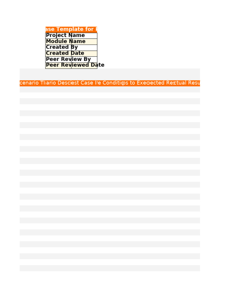 Test Case Template Overview | PDF