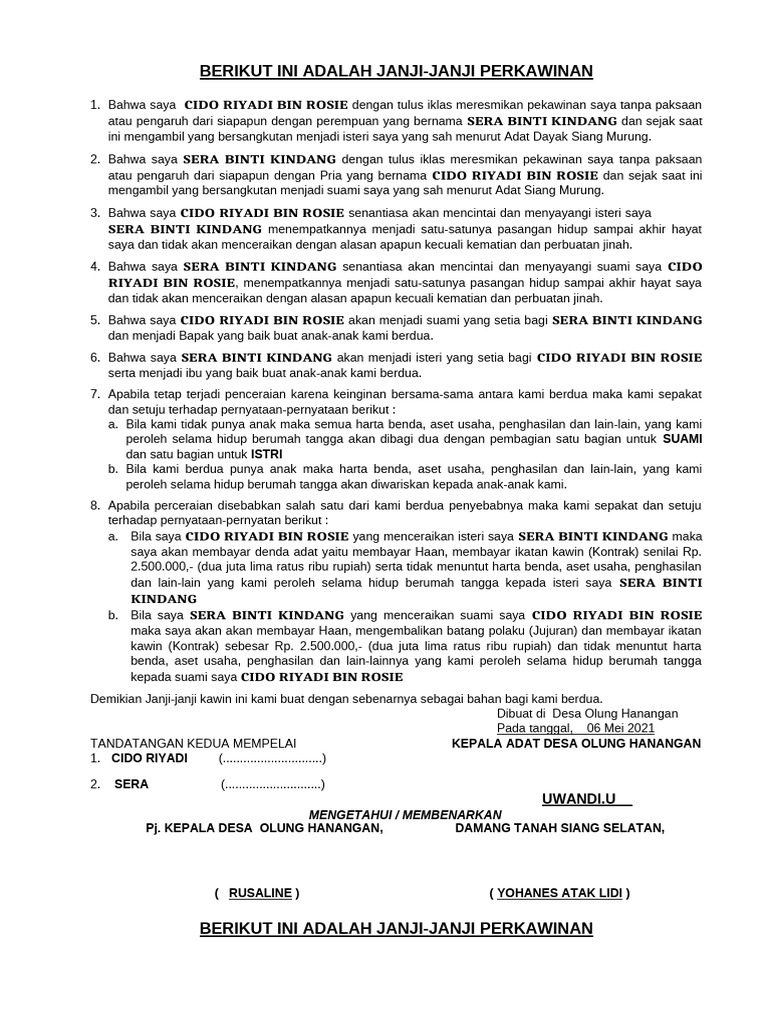 JANJI-JANJI PERKAWINAN | PDF