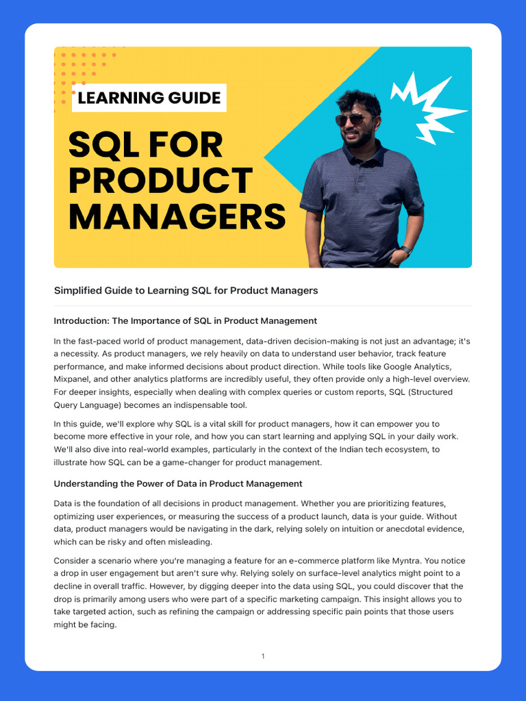 Simplified Guide To Learning SQL For Product Managers | PDF | Databases | Relational Model