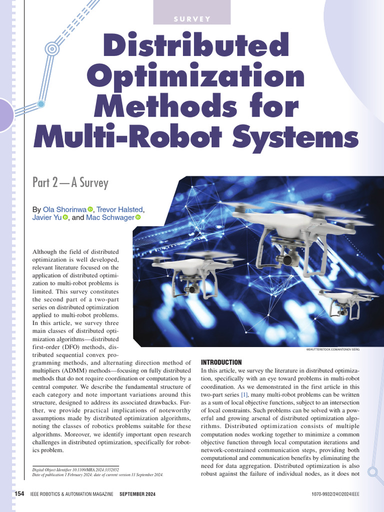 Distributed Optimization Methods for Multi-Robot Systems Part 2 survey | PDF | Mathematical ...