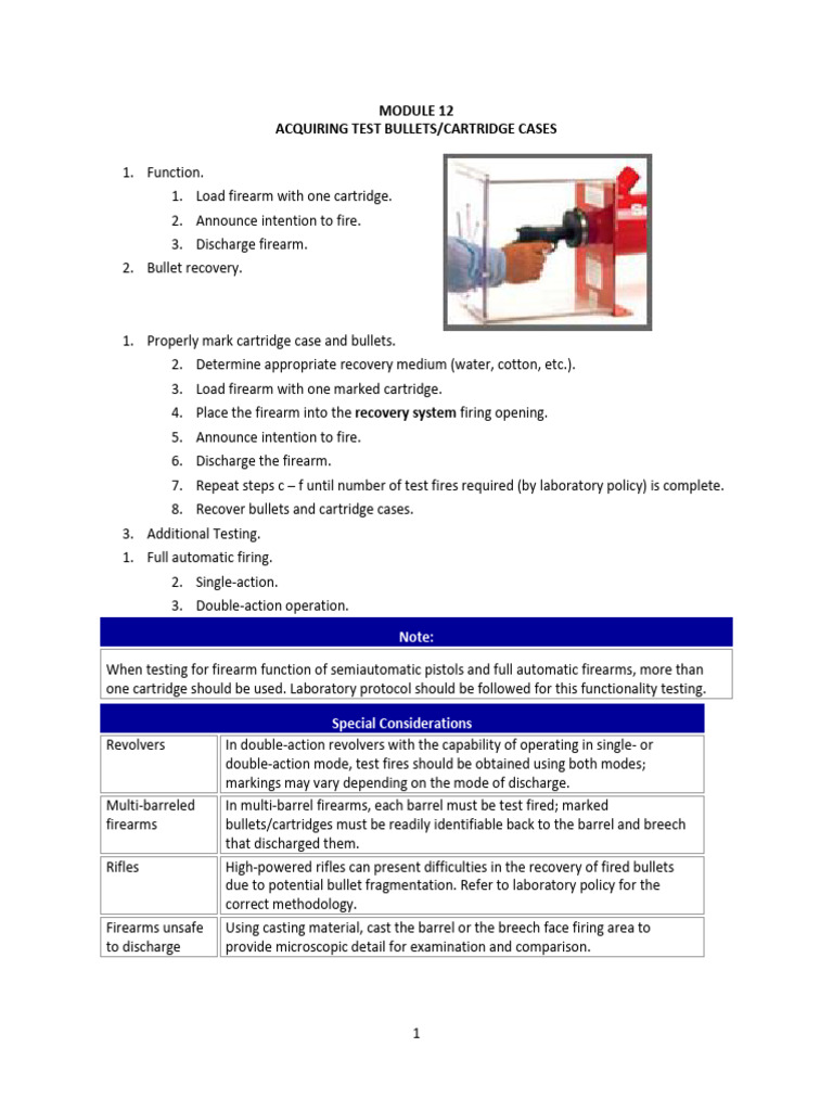 Forensic Ballistics Module 12 | PDF | Firearms | Trigger (Firearms)