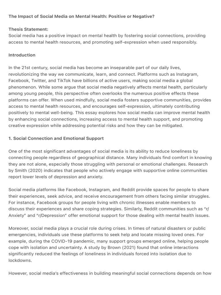 Argumentative Essay Social Media - PDF 3 | PDF | Social Media | Popular ...