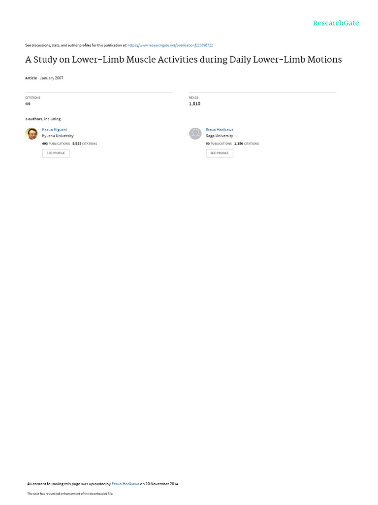 A Study On Lower-Limb Muscle Activities During Daily Lower-Limb Motions ...