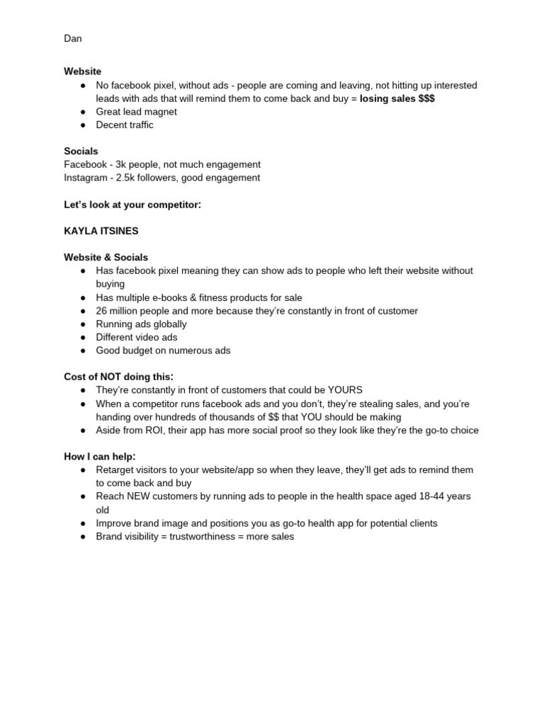 Video Outreach Audit Script | PDF