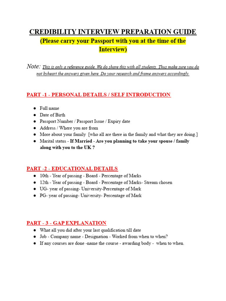 Credibility Interview - Uk | PDF | Cost Of Living | University