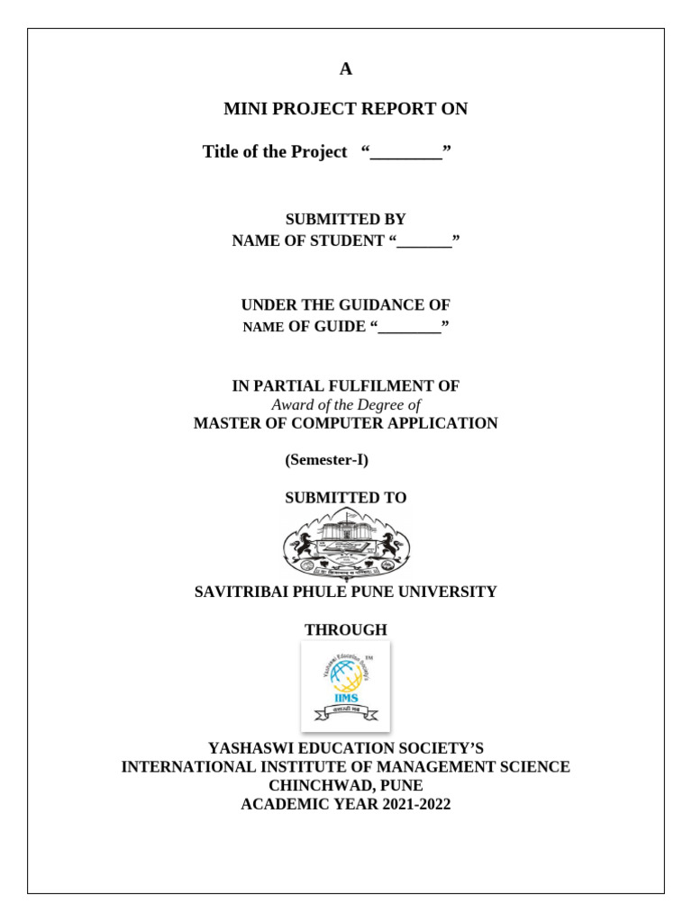 Format of Mini Project Report | PDF | Information Technology | Data ...